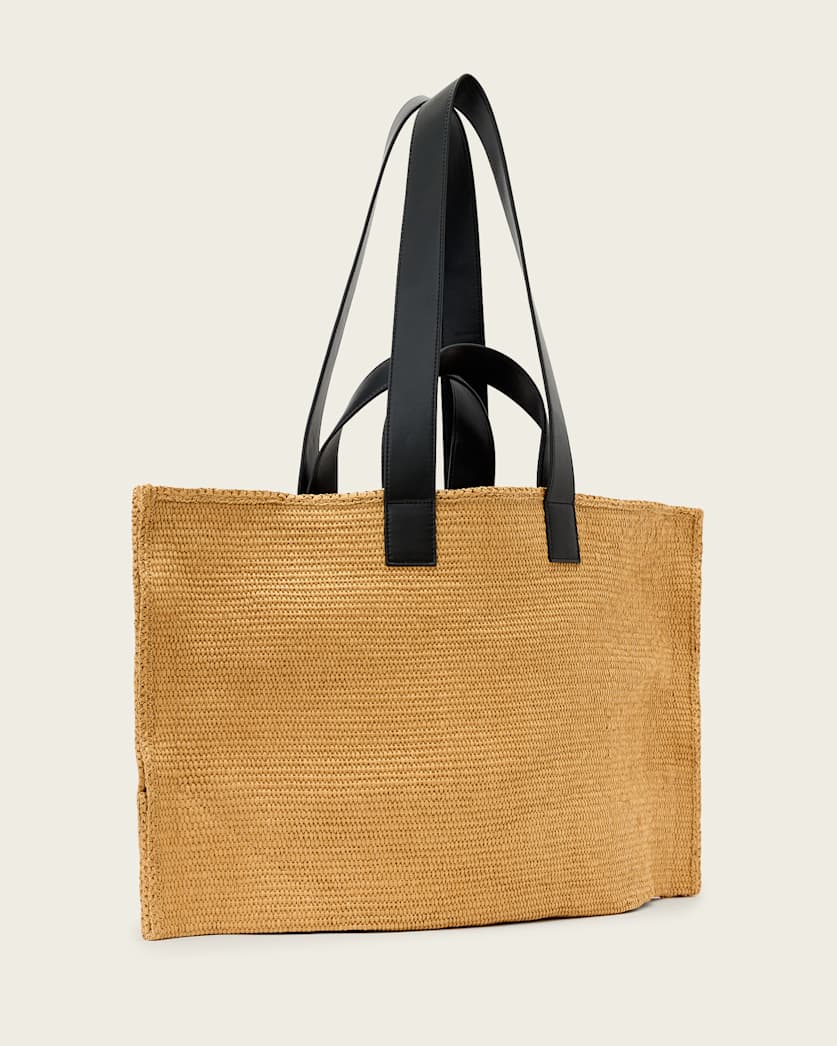 Lutece Woven Tote Bag Biscuit Brown | ALLSAINTS